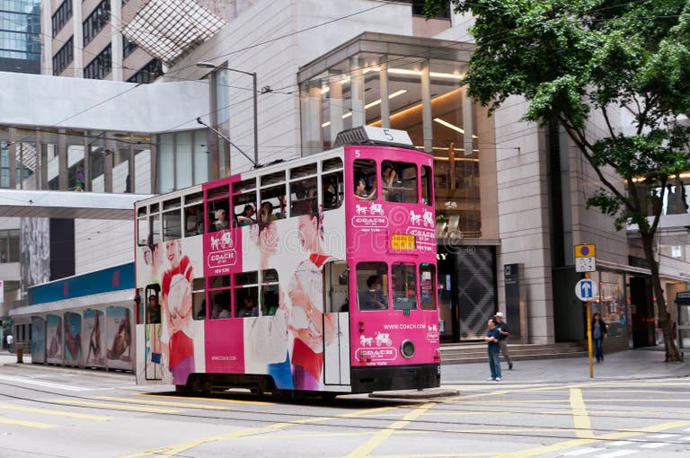 Pink Tram editorial image. Image of overhead, editorial - 19660435