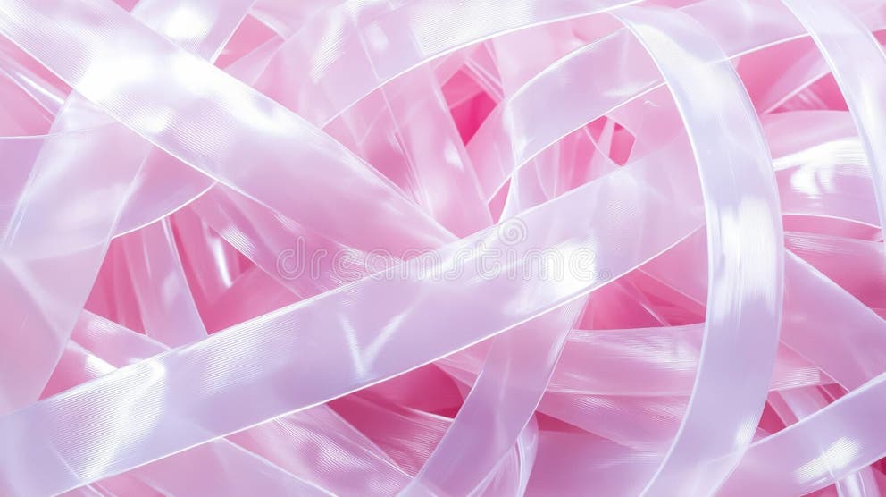 Pink Translucent Ribbons Create Abstract Swirling Pattern Stock ...