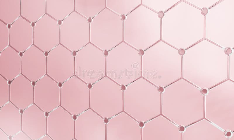 Pink Transparency Chemical Glass Hexagonal Structure Connection Network ...