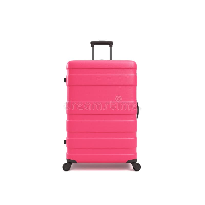 Pink Travel Suitcase Travel Concept Minimal Style Front View 3d ...