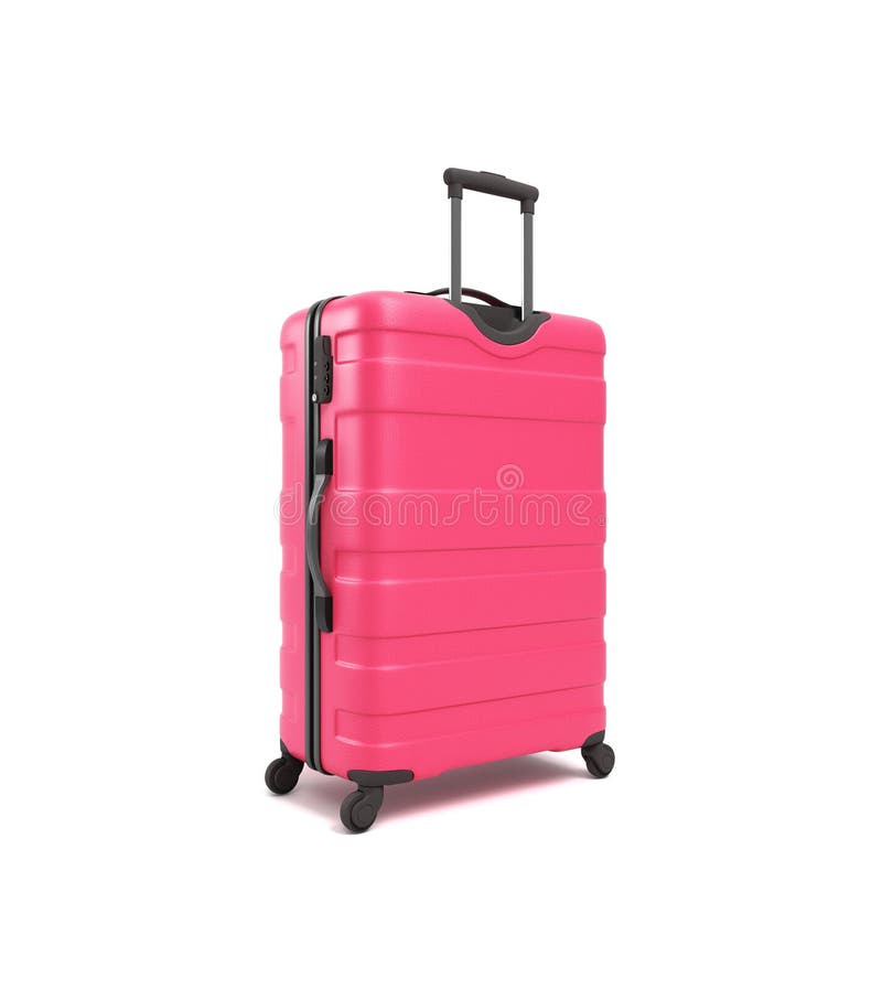 Pink Travel Suitcase Travel Concept Minimal Style Perspective Front ...
