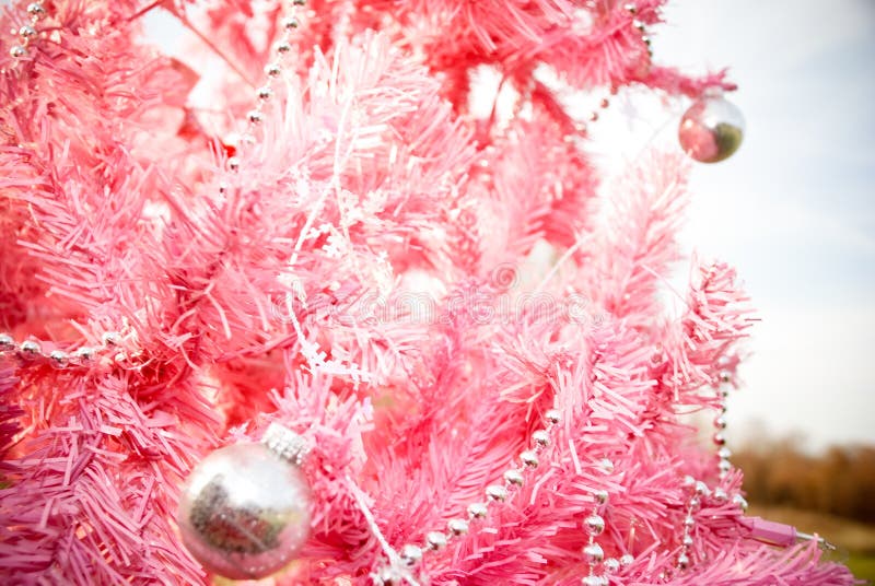 Pink Tree stock image. Image of tree, ornament, pink, tinsel - 7378611