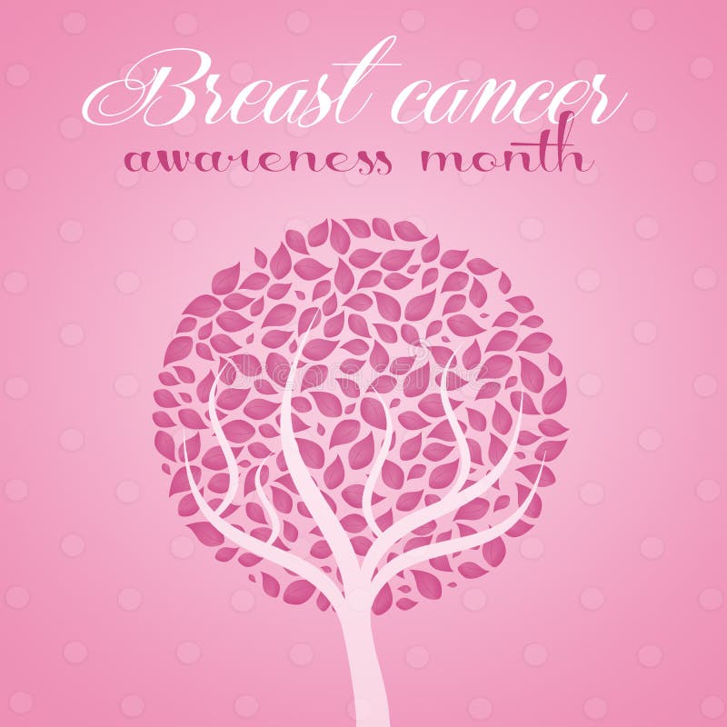 Breast Cancer Pink Ribbon Tree Stock Vector - Illustration of isolated ...