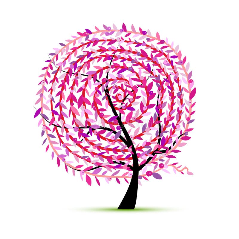 Tree with Pink Ribbons, Breast Cancer Awareness Symbol Stock Vector ...