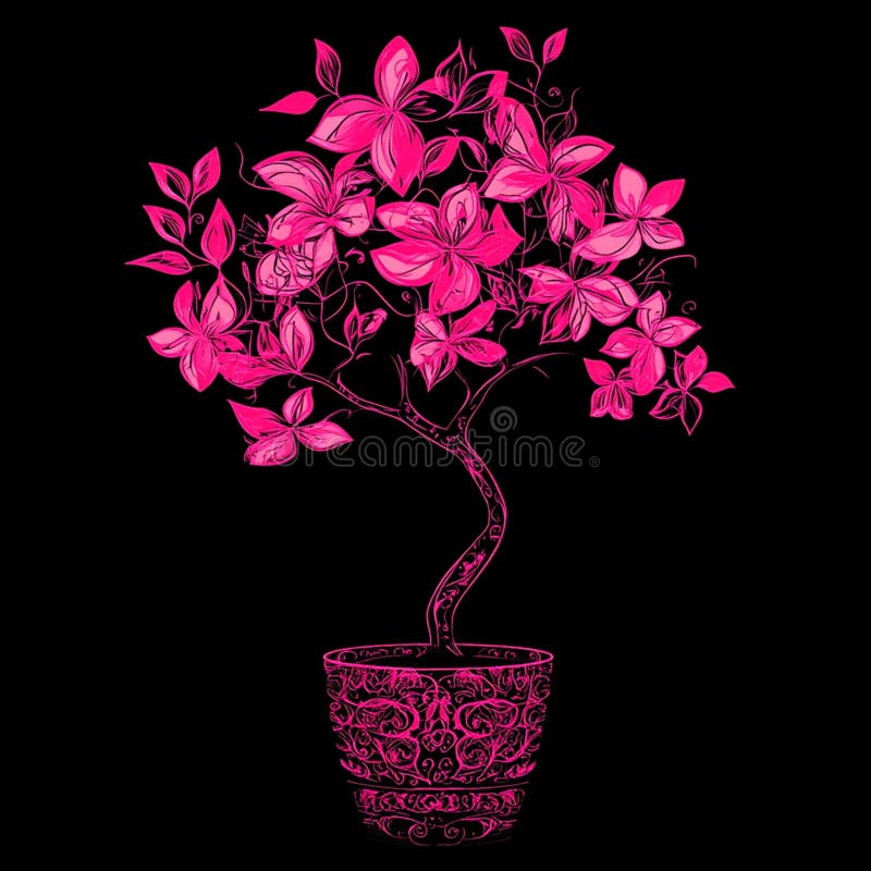 Black Flower Pot Tree Stock Illustrations – 7,940 Black Flower Pot Tree ...
