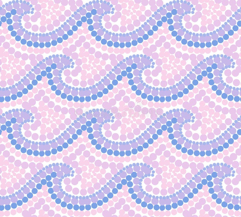 Pink Trendy Colors Dotted Mosaic Waves Seamless Pattern Stock Vector ...