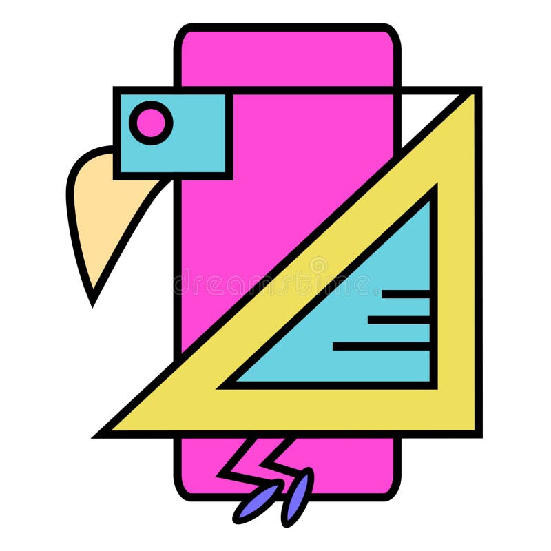 Pink Triangle Box Bird Illustration Stock Photo - Illustration of ...