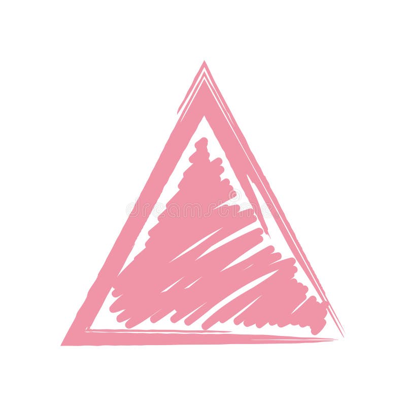 Pink Triangle Brush Stroke Geometric Shape Stock Vector - Illustration ...