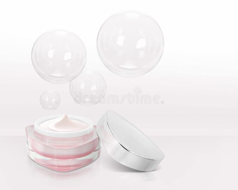 Pink Triangle Cosmetic Jar on Bubble Soap Stock Photo - Image of ...