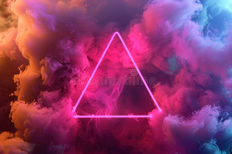 A Pink Triangle Emerges from a Cloud of Smoke Stock Photo - Image of ...