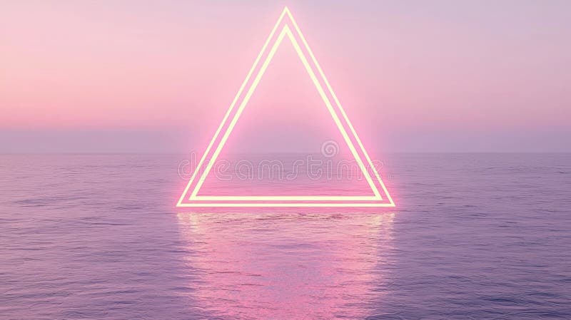 A Pink Triangle with a White Outline is Centered in the Image, Casting ...