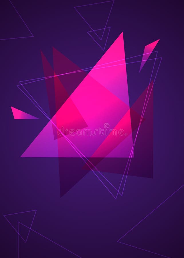 Pink Triangles Modern Futuristic Background Stock Vector - Illustration ...