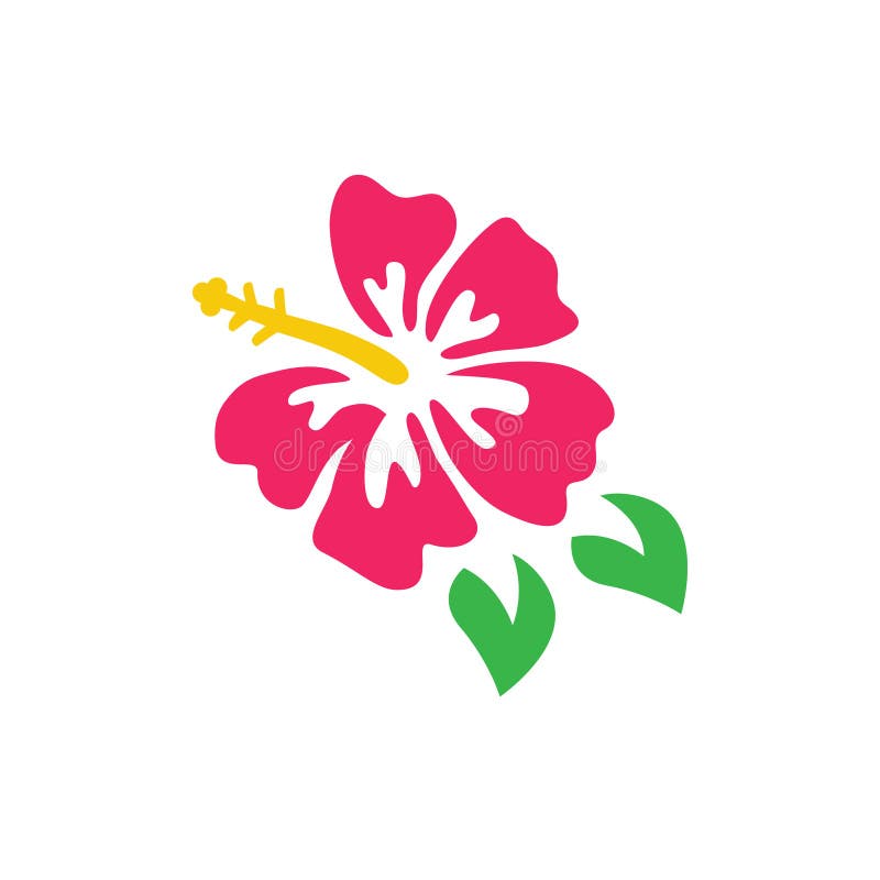 Pink Tropical Hibiscus Vector Logo Stock Vector - Illustration of ...