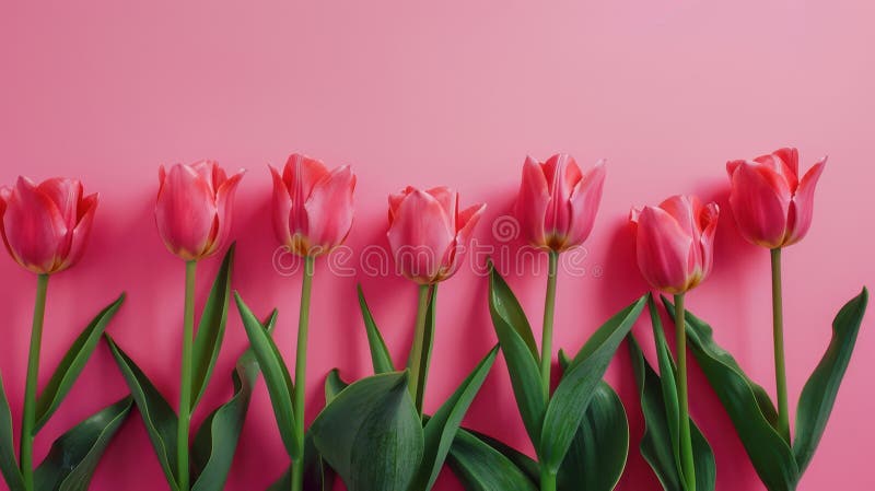 The Pink Tulips Arrangement..AI Generated Image Stock Image - Image of ...