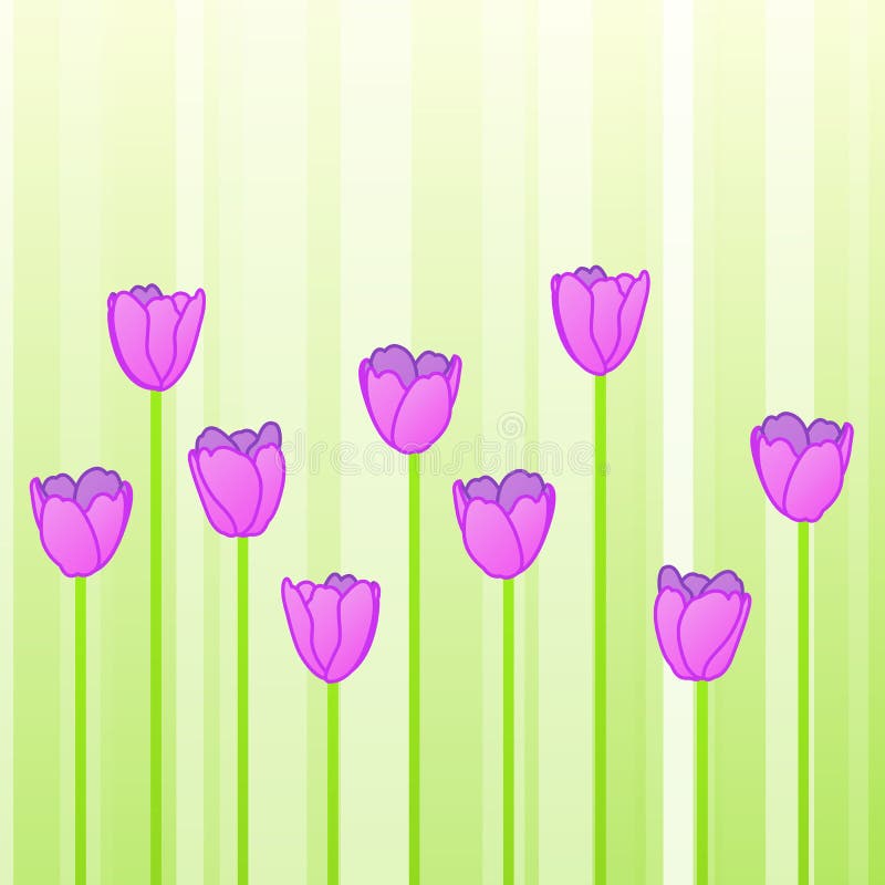 Pink tulips in row stock vector. Illustration of decoration - 93057606