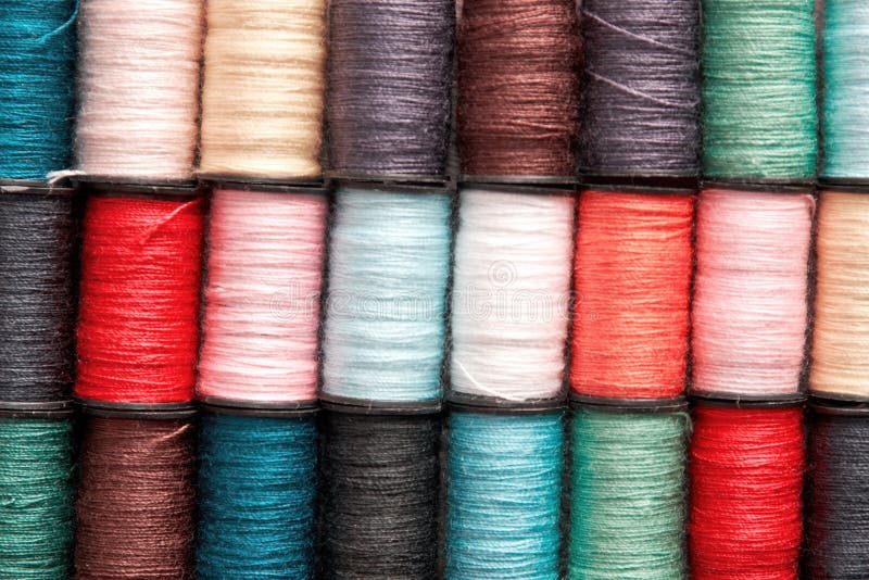 Pink and Turquoise Colored Thread Reels Pattern Texture Stock Image ...