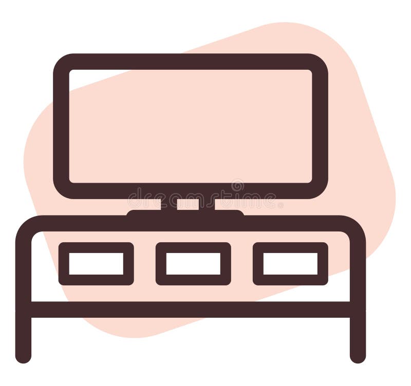 Pink TV table, icon stock vector. Illustration of decor - 261078110