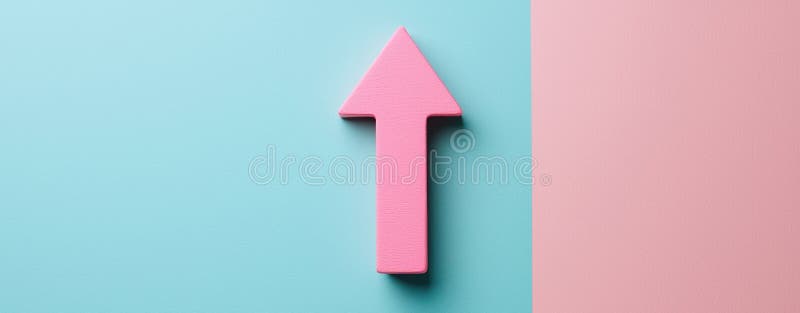 Pink Upward Arrow on Pastel Background Growth, Progress, and Success ...
