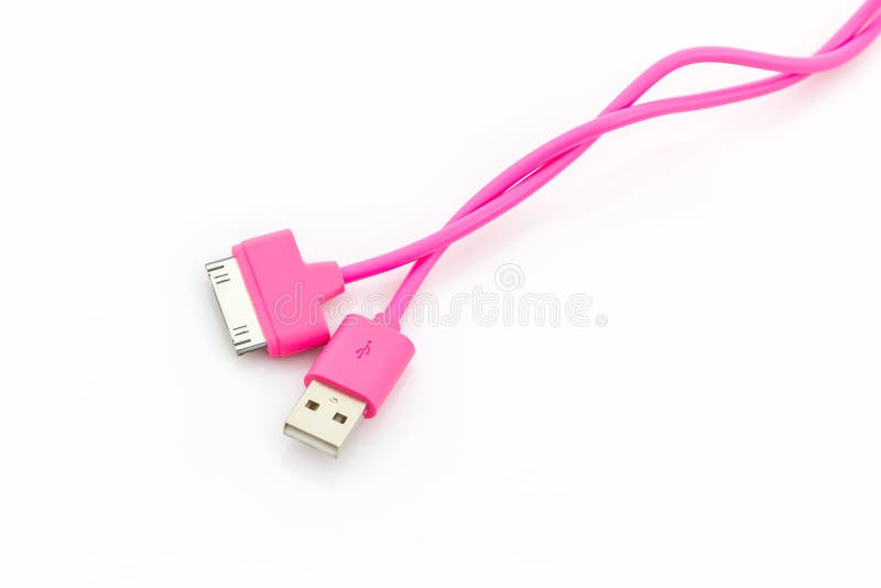 Pink USB Cable for Smartphone. Stock Image - Image of information ...