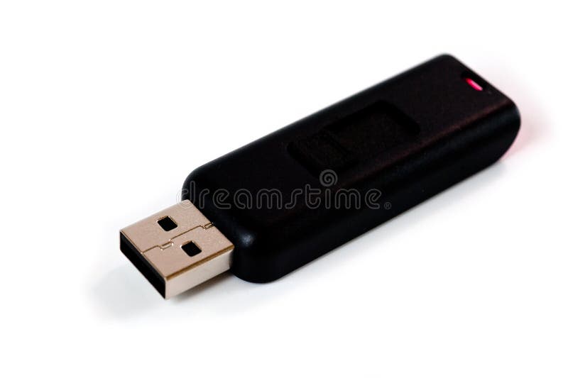 A Pink USB Flash Drive with a Plastic Case, Shot Against a White ...