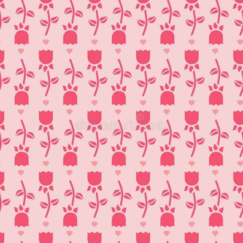 Pink Valentines Day Roses Vector Repeat Pattern Design Stock Vector ...