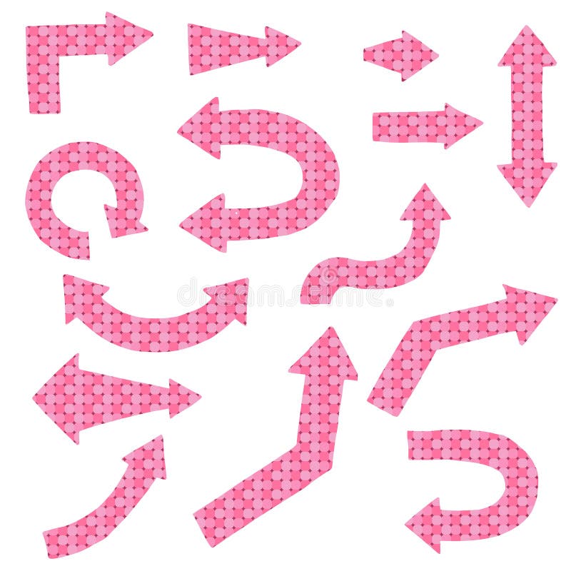 Pink Vector Arrows. Set of Different Arrows. Stock Vector ...