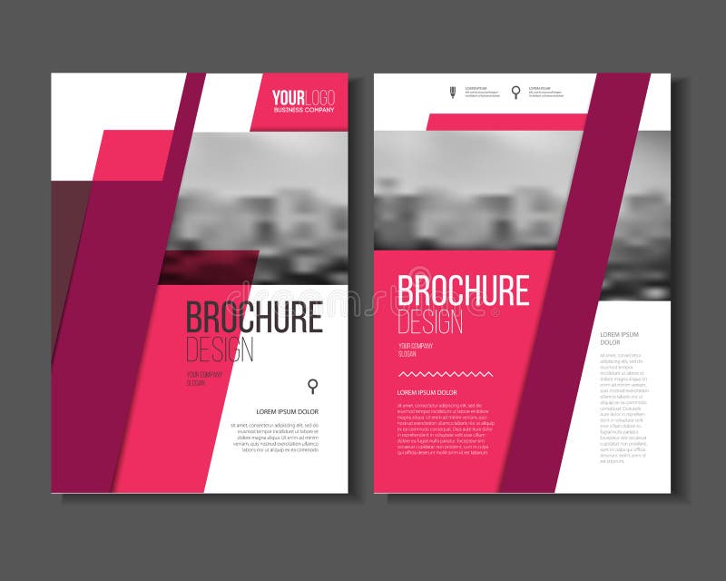 Pink Vector Business Brochure or Annual Report Template Vector, Stock ...