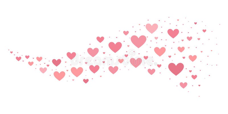 Pink Vector Heart Wave Banner, Valentine Day Clip Art Element Stock ...