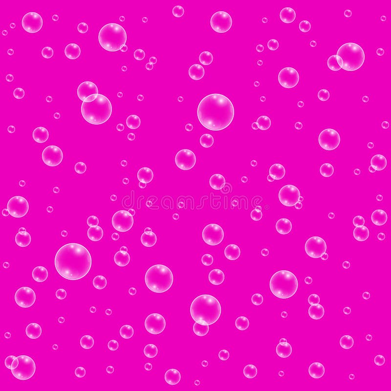 Pink Vector Realistic Water Bubbles Pattern Stock Vector - Illustration ...