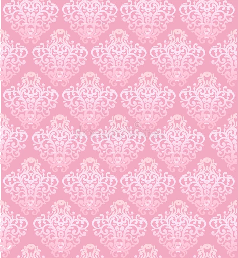 Pink Vector Seamless Pattern with Baroque Elements Stock Vector ...