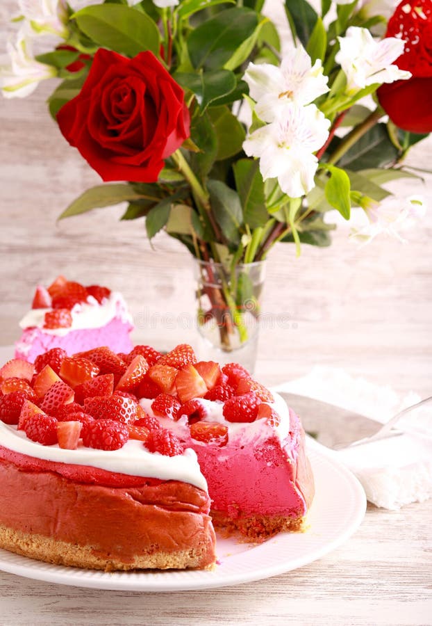 Pink velvet cheesecake stock photo. Image of food, raspberry - 270442534