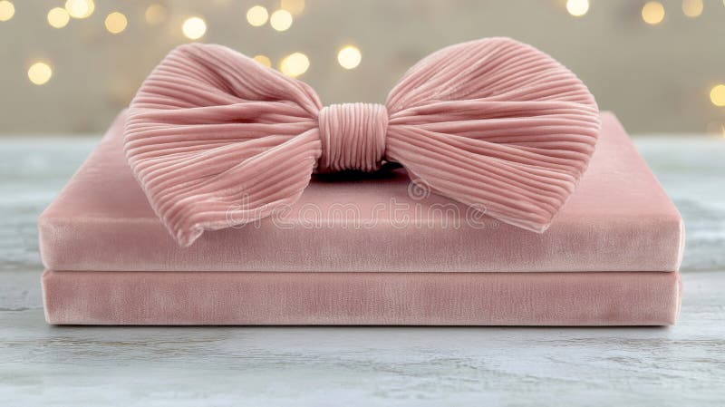Pink Velvet Gift Boxes with a Bow Stock Illustration - Illustration of ...