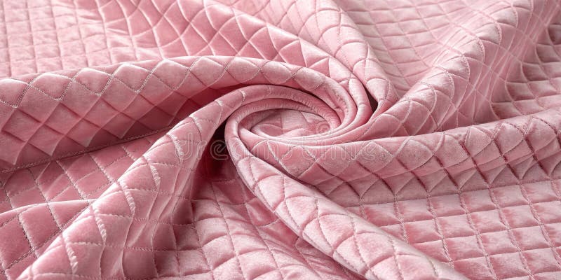 Pink Velvet Quilted Fabric Texture, Soft Swirl, Diamond Pattern, Velvet ...