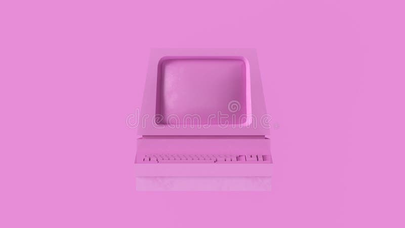 Pink Vintage Computer stock illustration. Illustration of light - 189112364