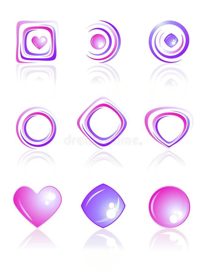 Pink And Violet Colors Logos Set. Picture Image: 23205314