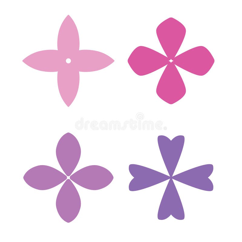 Pink, Violet Lilac Flower Icon Stock Vector - Illustration of bunch ...