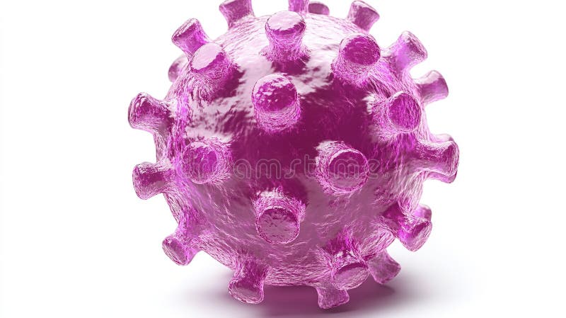 Pink Virus 3D Render, White Background, Medical Illustration Stock ...