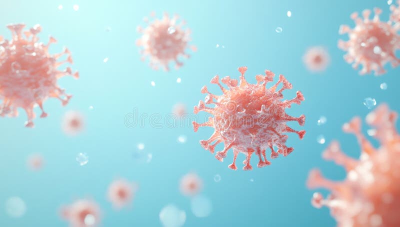 A Pink Virus is Depicted in a 3D Rendering Under Microscopic View As a ...