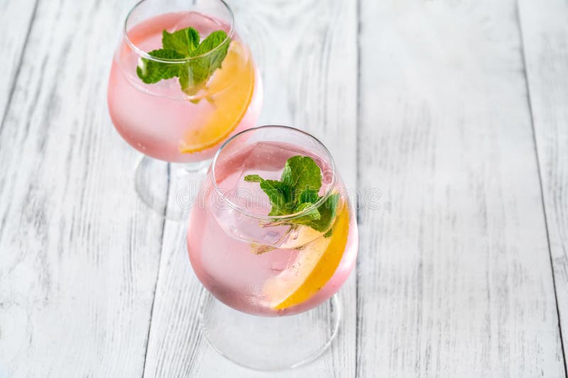 Pink Vodka Lemonade Cocktail Stock Image - Image of counter, liquor ...