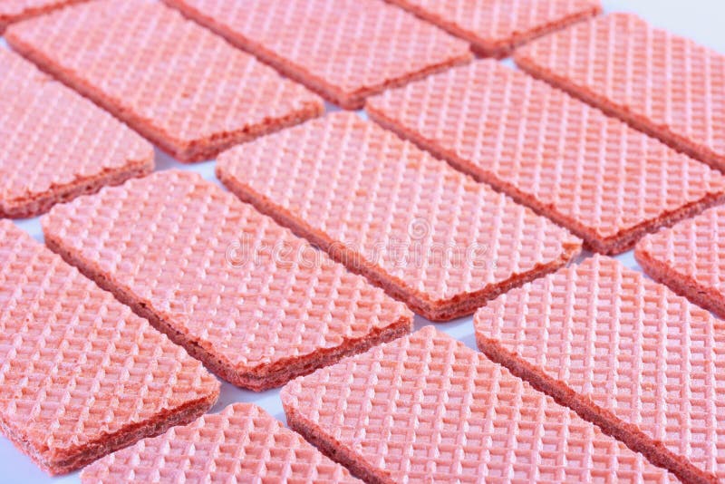 Pink wafers stock photo. Image of gourmet, snack, waffle - 12499674