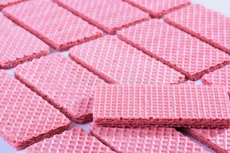Pink wafers stock image. Image of gourmet, sweet, glucose - 12563405