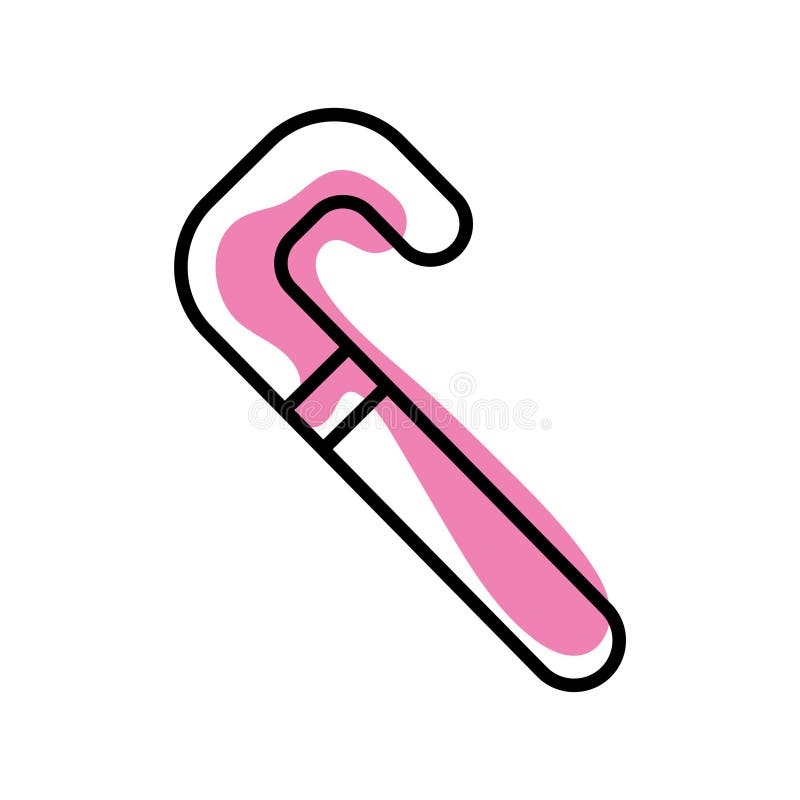 Pink Walking Cane Icon. Vector Stock Illustration - Illustration of ...