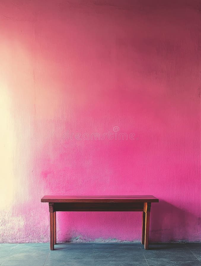 Pink Wall Bench stock photo. Image of element, furniture - 376712496