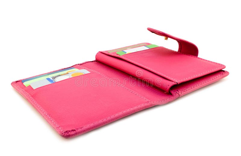Pink wallet with cards stock photo. Image of bank, finance - 10685238