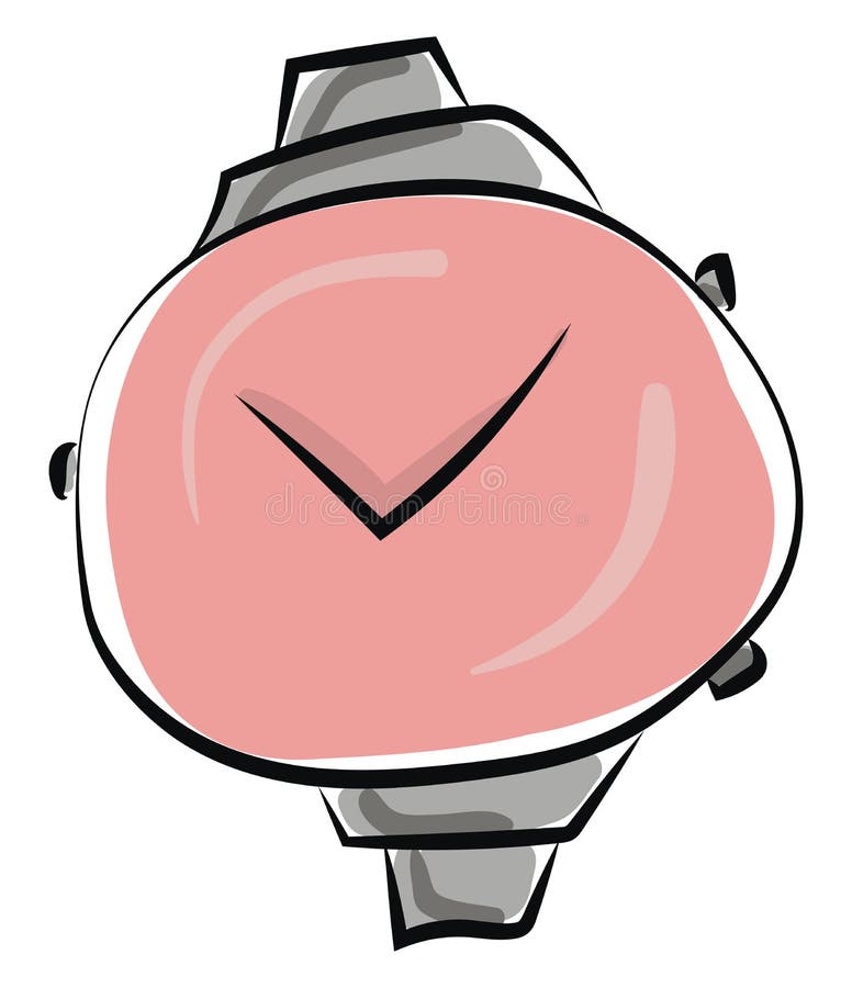 Pink Watch Vector Illustration Stock Illustration - Illustration of ...
