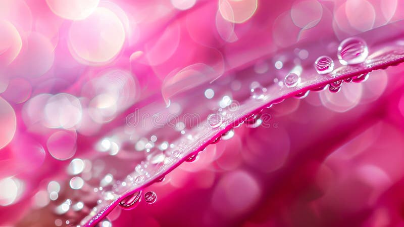 Pink Water Droplets on a Leaf Stock Image - Image of generated, blade ...