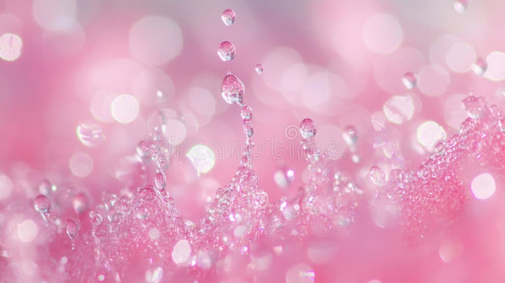 Pink Water Drops Splash Abstract Background Stock Illustration ...