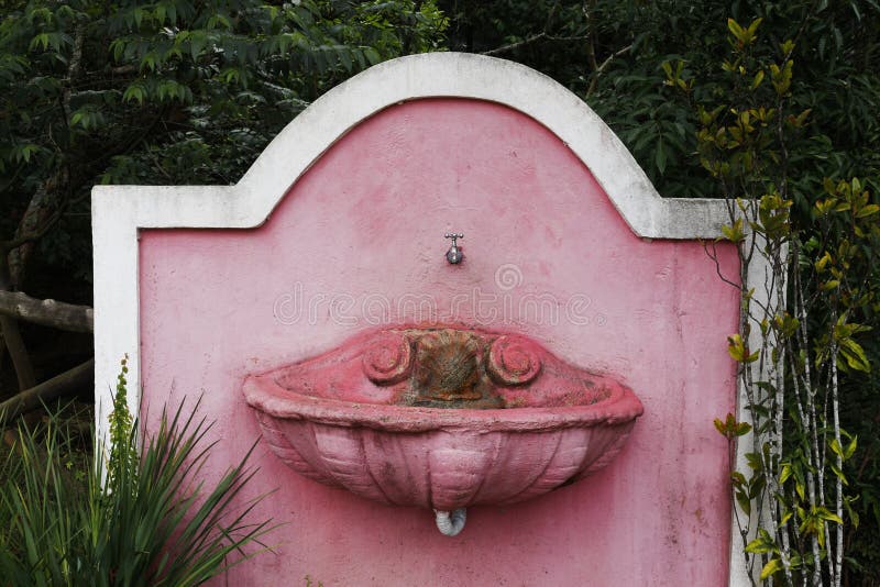 Pink water fountain stock photo. Image of atique, concrete - 60637898
