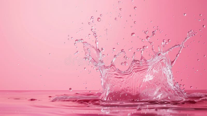Pink Water Splash Captured in Mid-air Stock Photo - Image of energetic ...