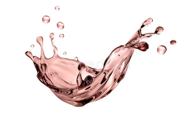 Pink Water Splash Isolated on White Background Stock Image - Image of ...